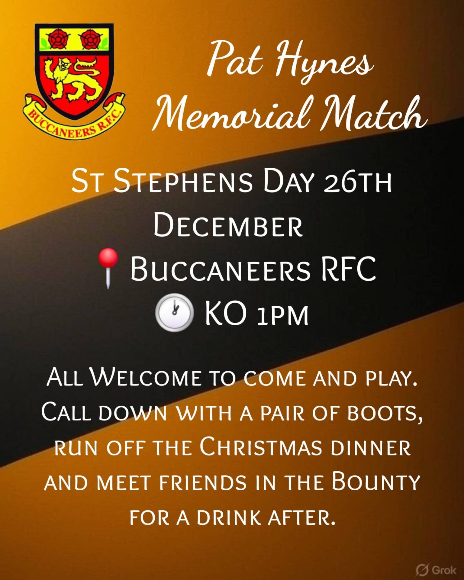 EXILES CUP ON ST. STEPHEN’S DAY – Buccaneers R.F.C