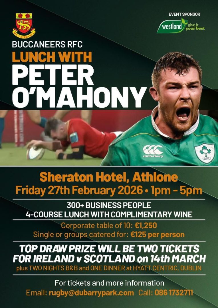 LUNCH WITH PETER O’MAHONY – Buccaneers R.F.C